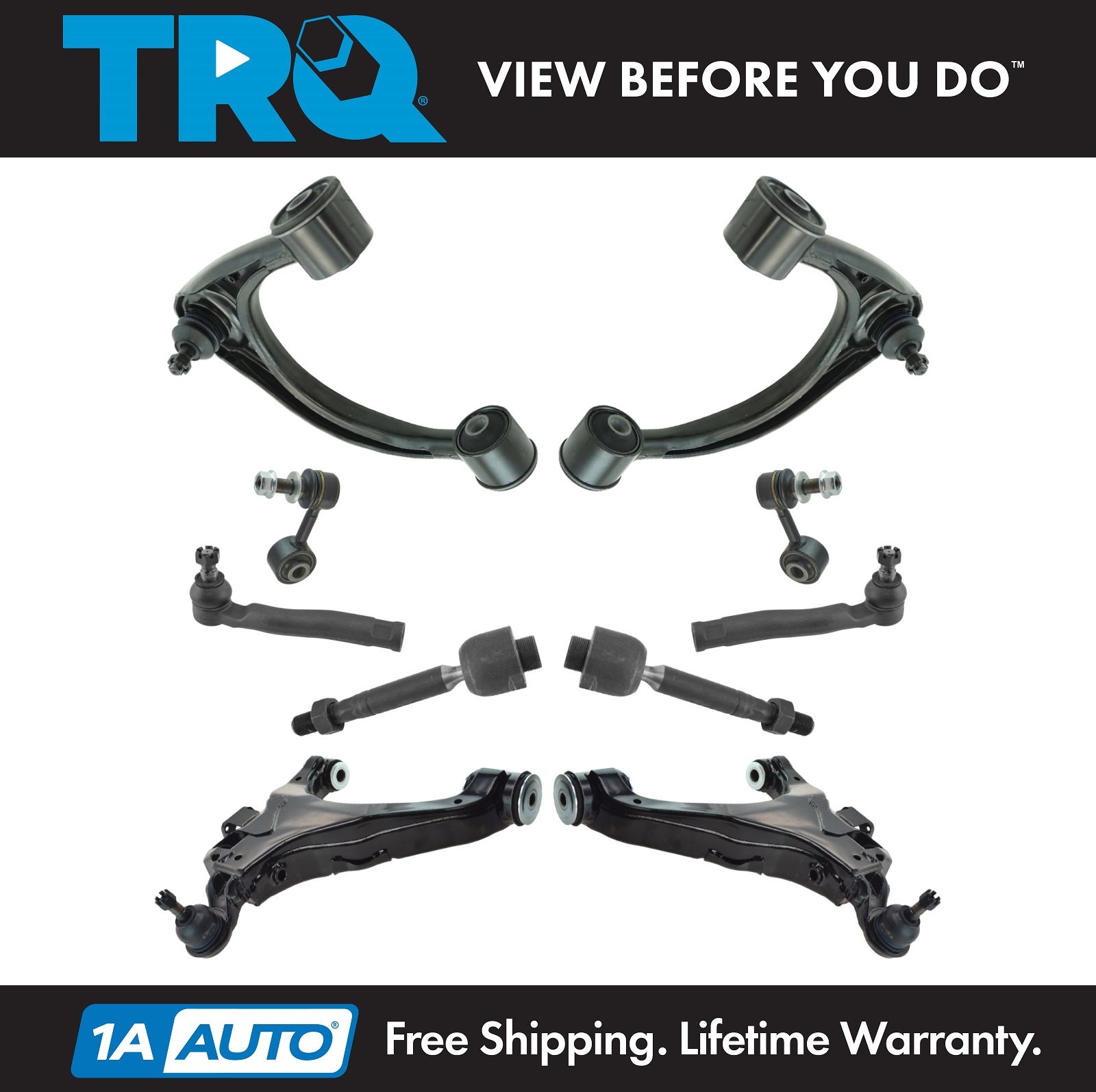 TRQ Front Control Arm Ball Joint Sway Link Tie Rod Steering Suspension ...