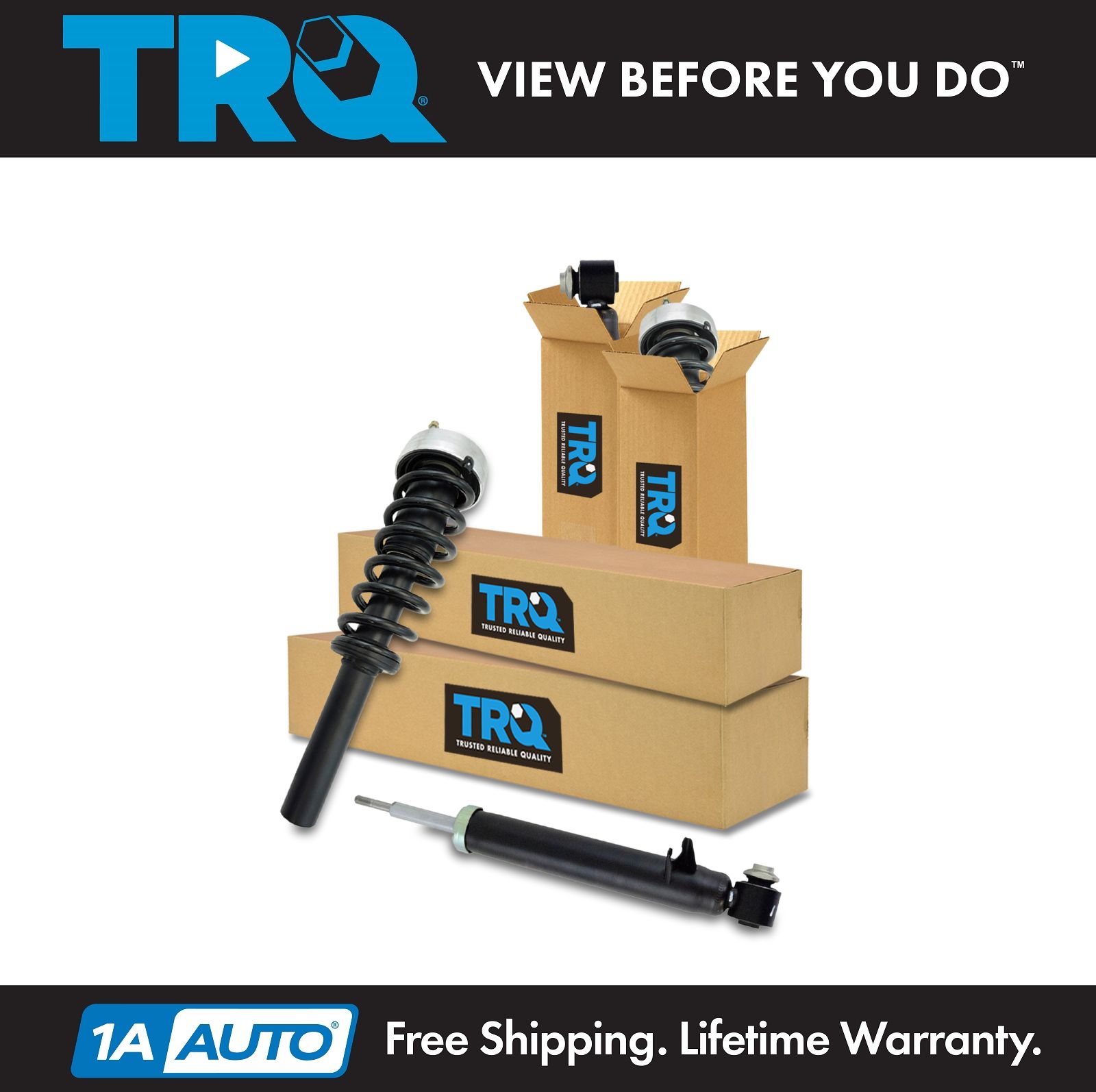 TRQ Front Rear Complete Strut Spring Assembly Shock Kit Set 4pc for BMW ...