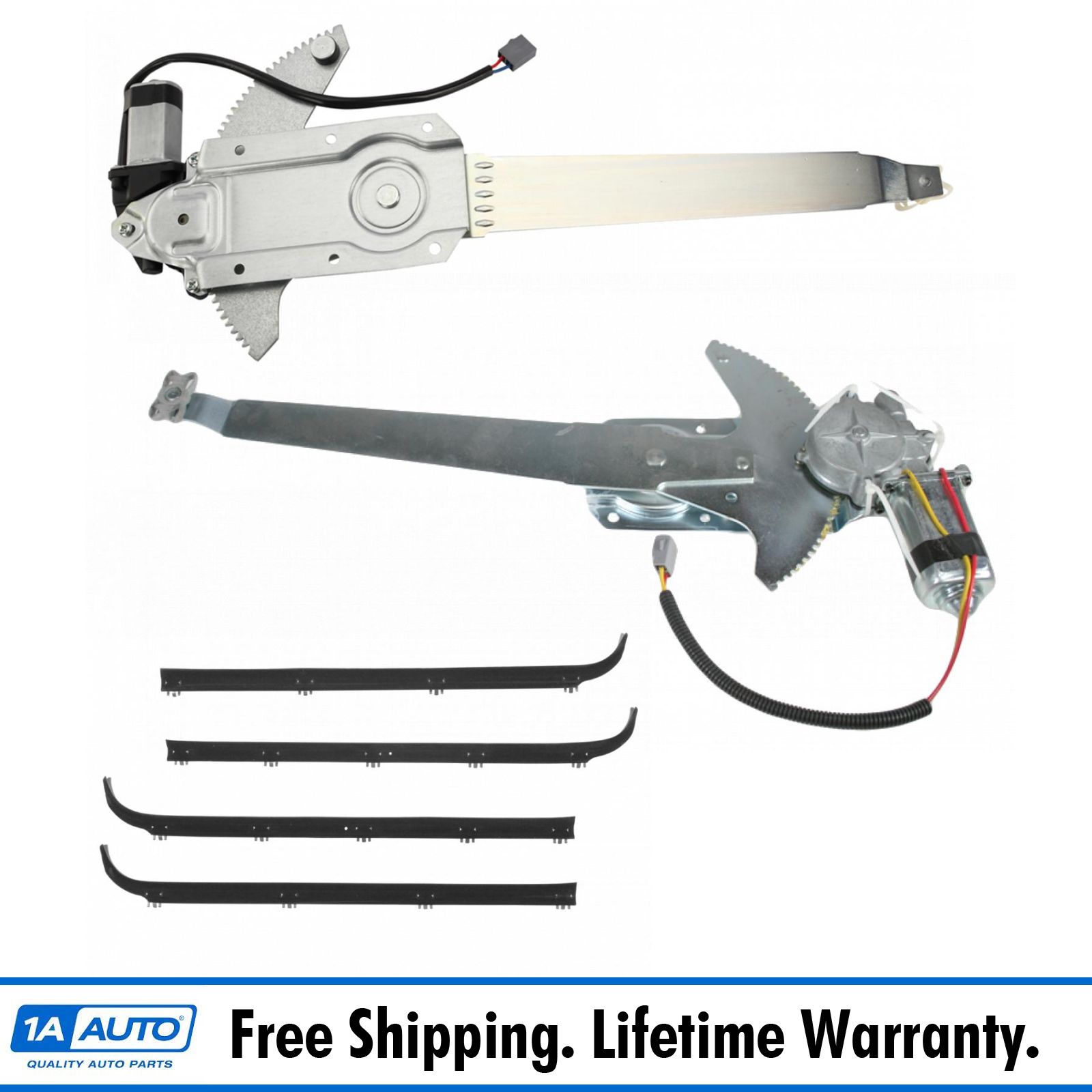 Front Power Window Regulators with Motors & Sweeps Kit LH RH for Ford ...